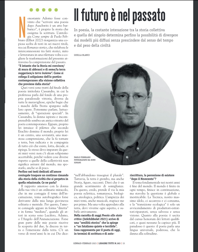 Intervista a Paolo Febbraro – Gisella Blanco